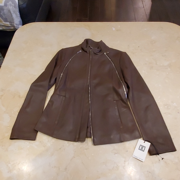 Ivanka Trump | Jackets & Coats | Ivanka Trump Brown Leather Jacket ...
